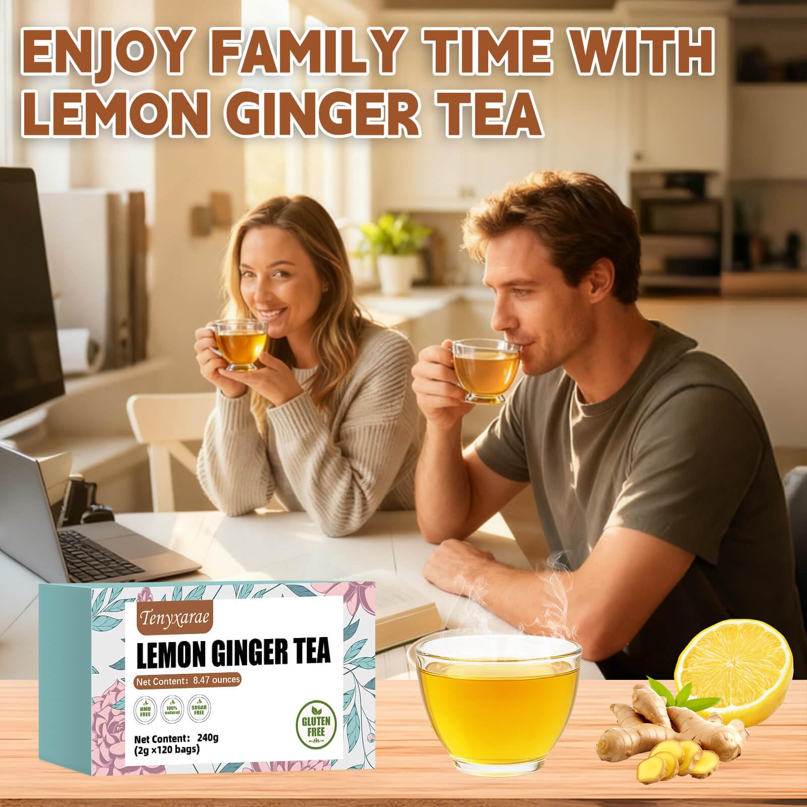 organic lemon ginger tea for a healthy lifestyle