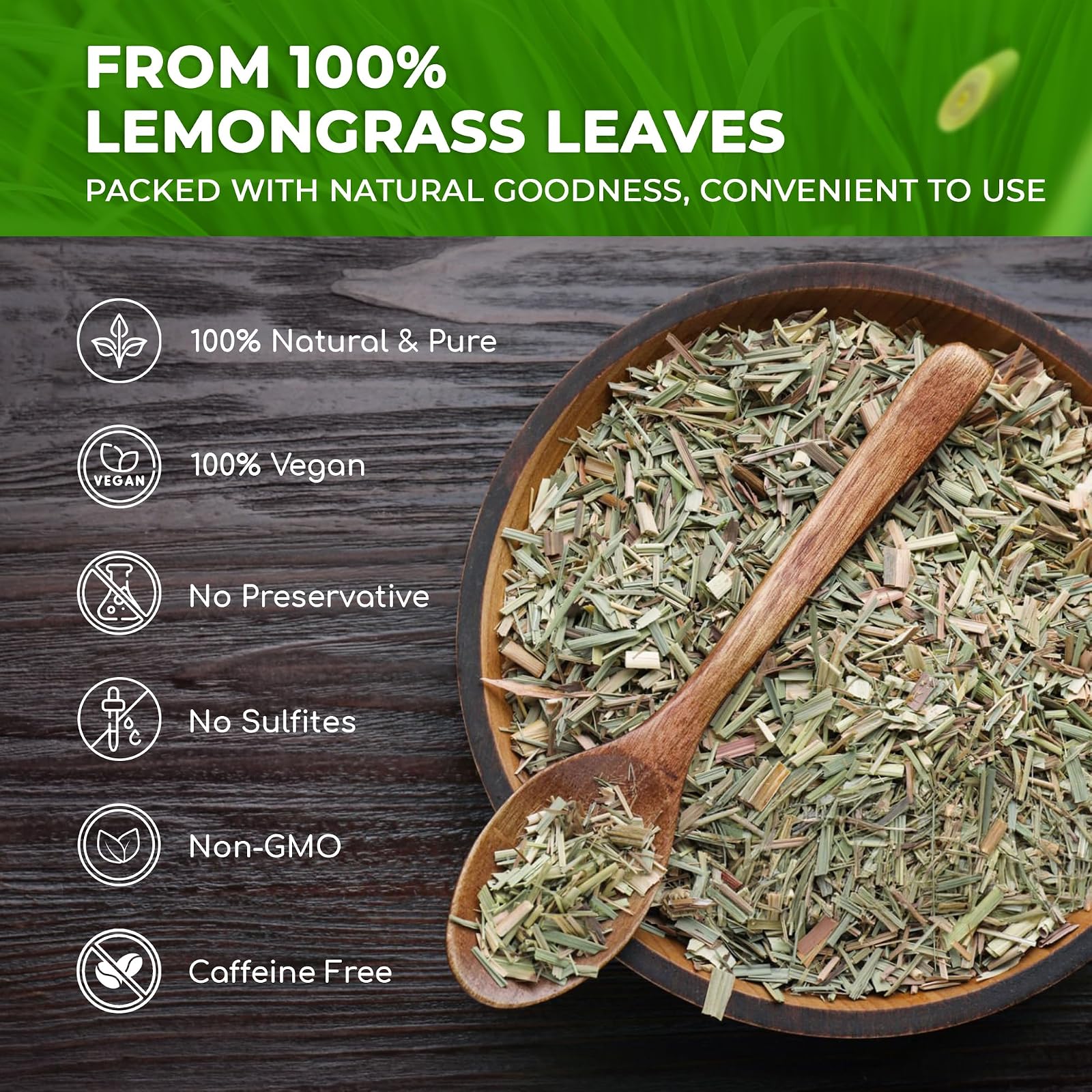 organic lemongrass leaves for calming tea