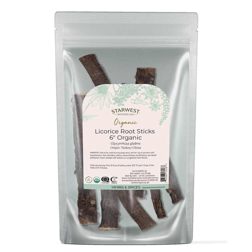 organic licorice root sticks pouch