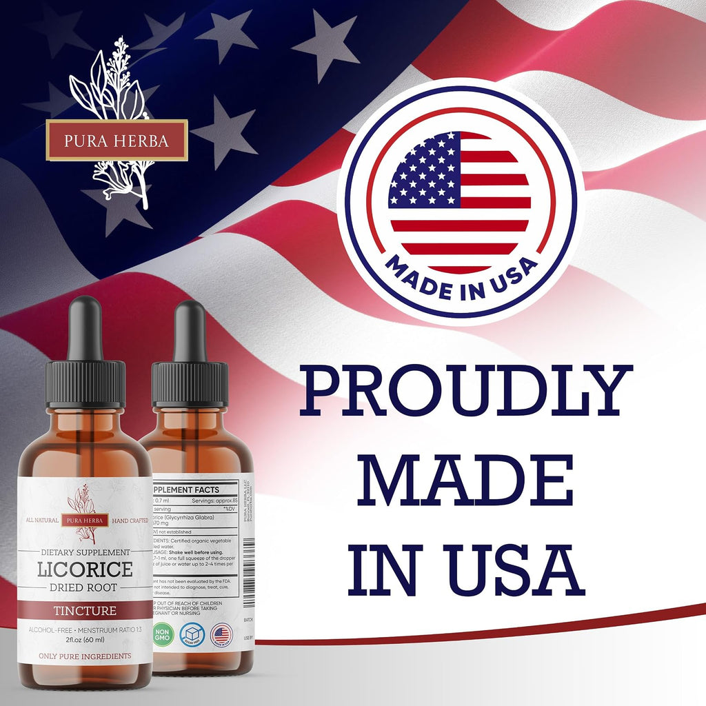 Organic licorice root tincture for wellness