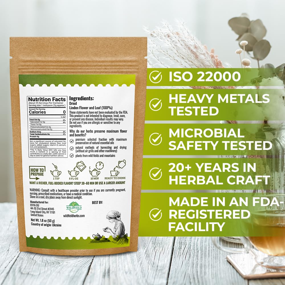 Organic linden tea for wellness
