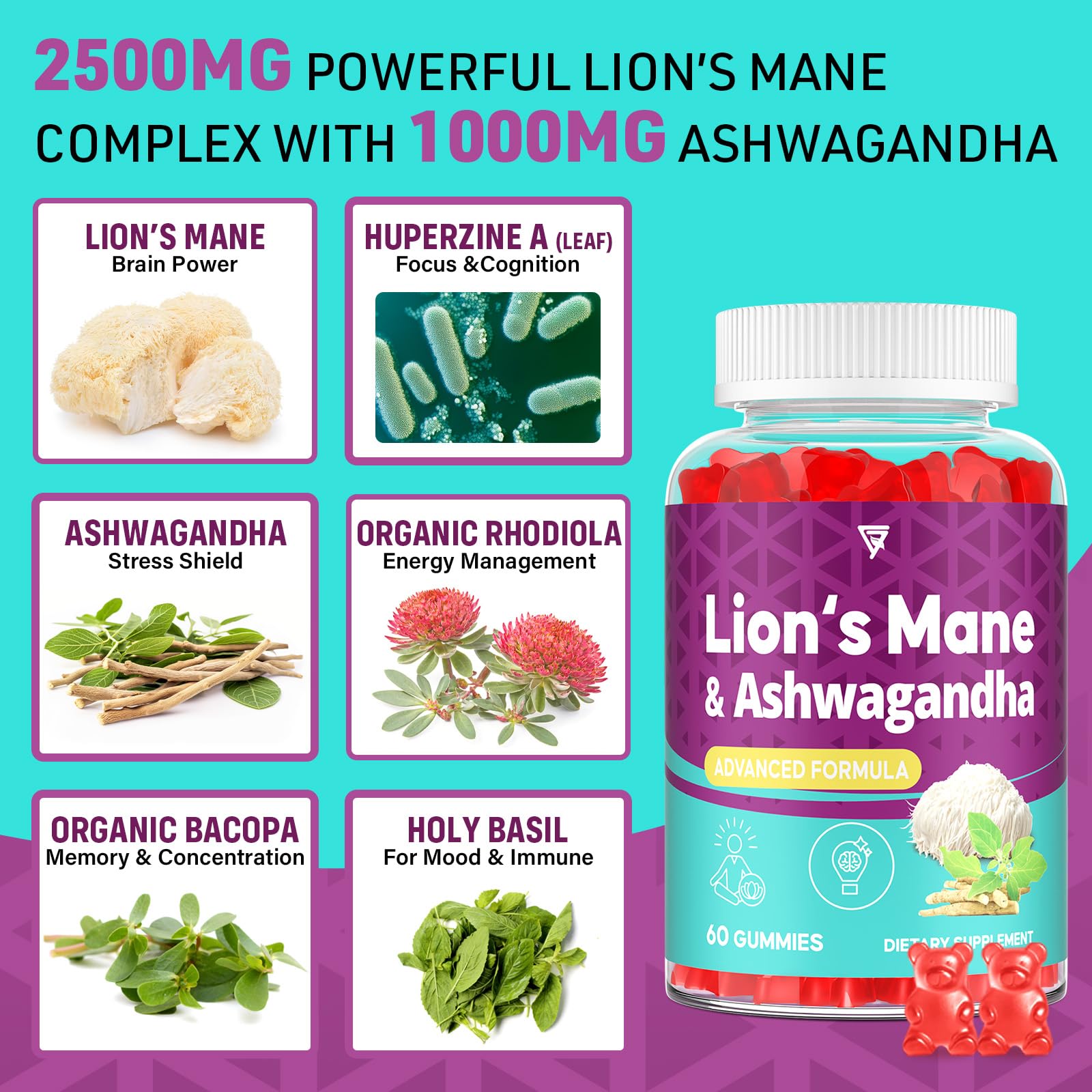 Organic Lion's Mane gummies for cognitive support