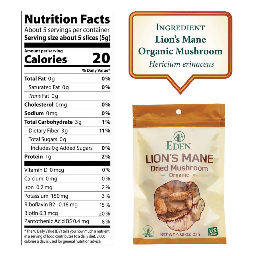 Organic Lion's Mane mushroom benefits
