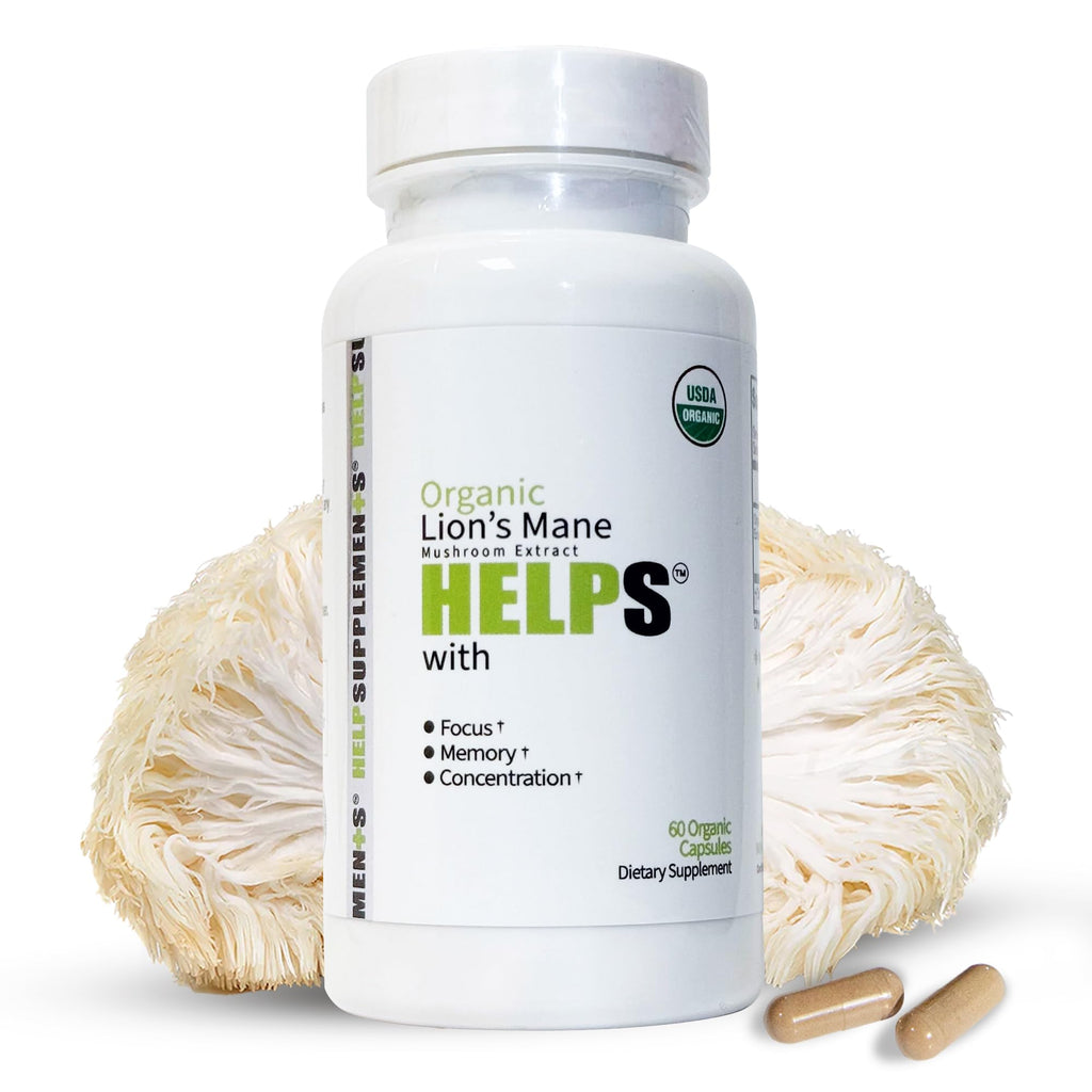 Organic Lion's Mane mushroom capsules for focus