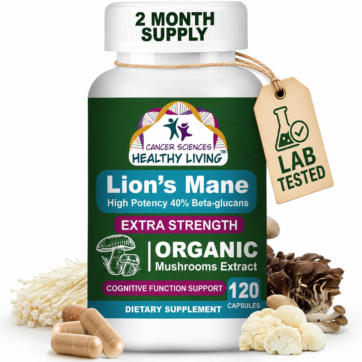 organic lion's mane mushroom capsules