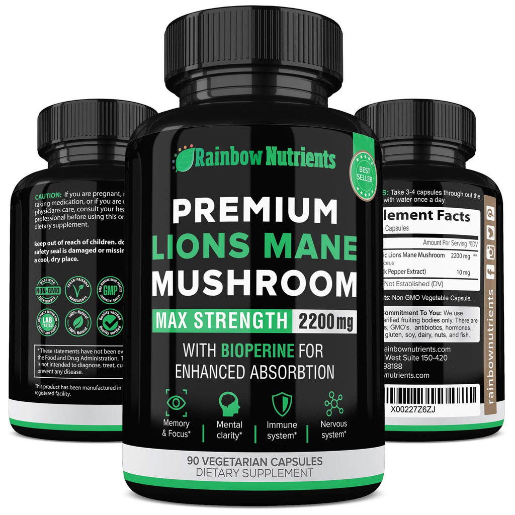 organic lion's mane mushroom capsules