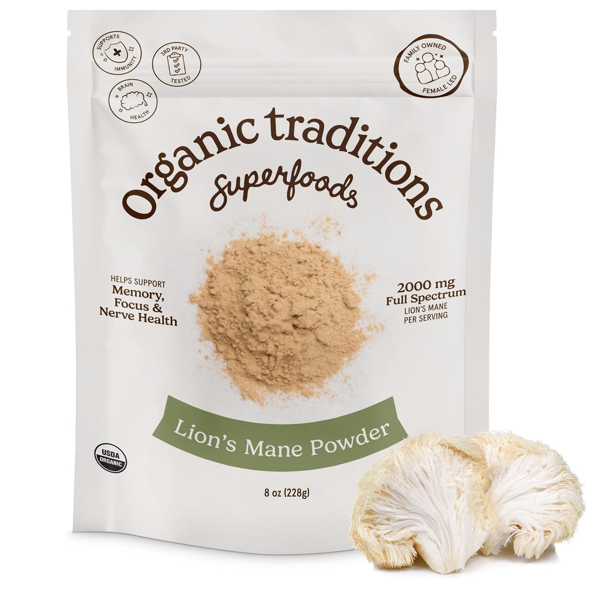 Organic Lion's Mane mushroom powder