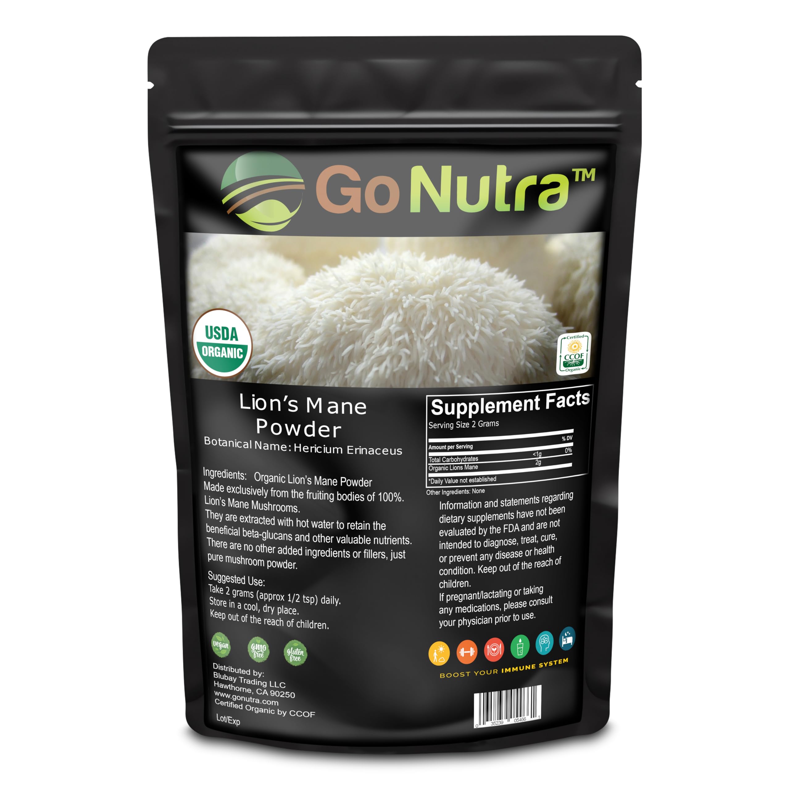 organic lion's mane mushroom powder
