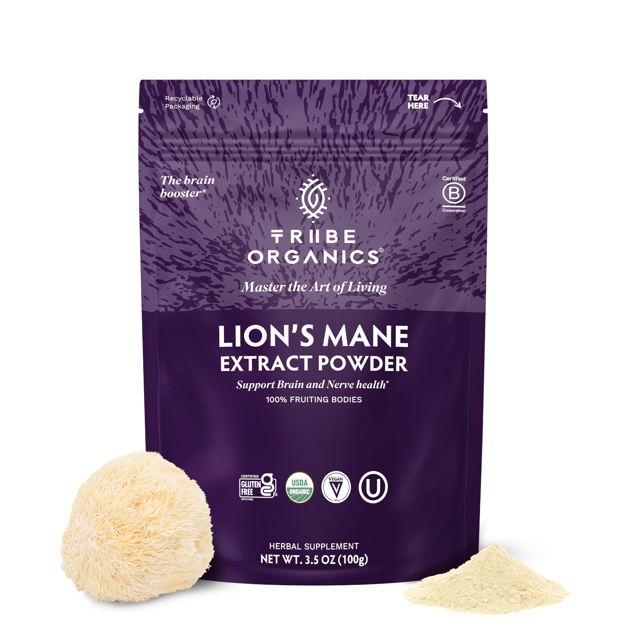 organic lion's mane mushroom powder