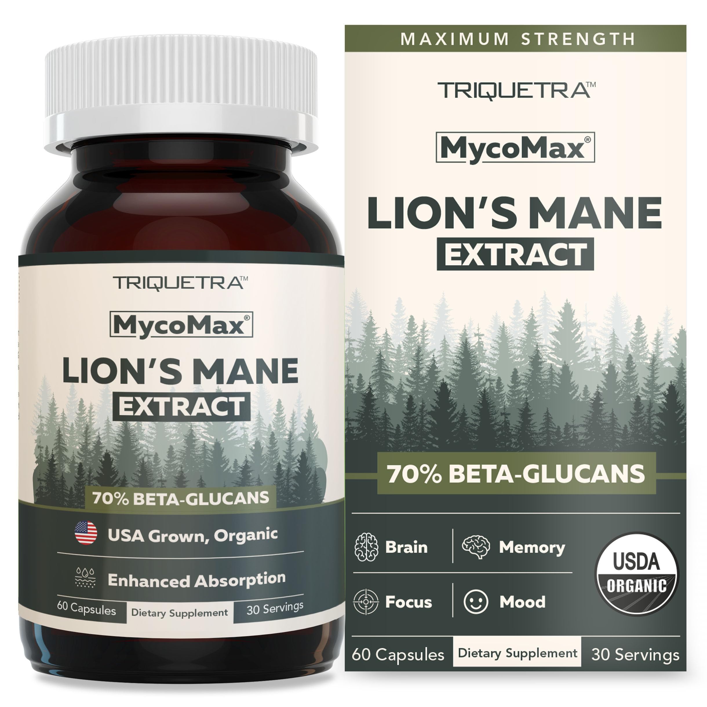 organic Lion's Mane mushrooms supplement