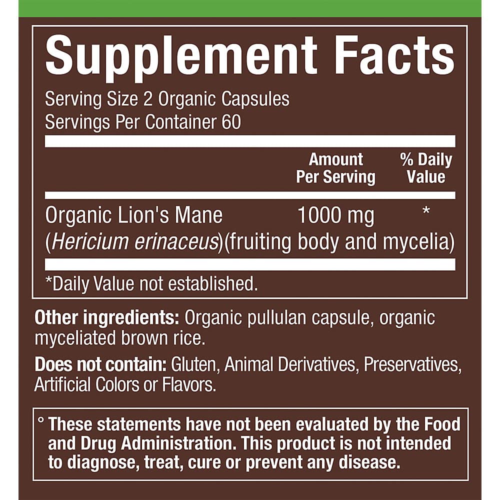 organic Lion's Mane supplement benefits