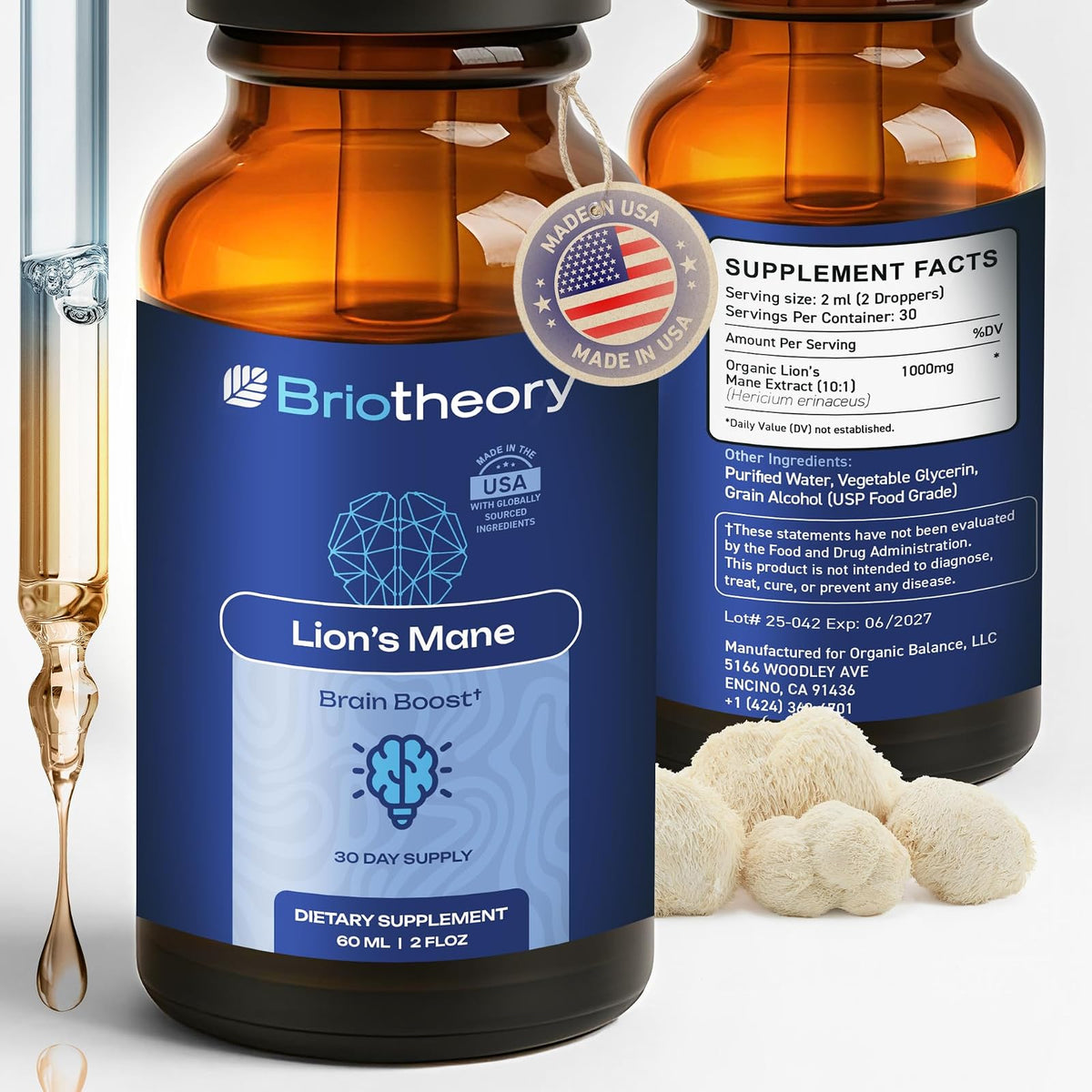 Organic Lion's Mane tincture for focus