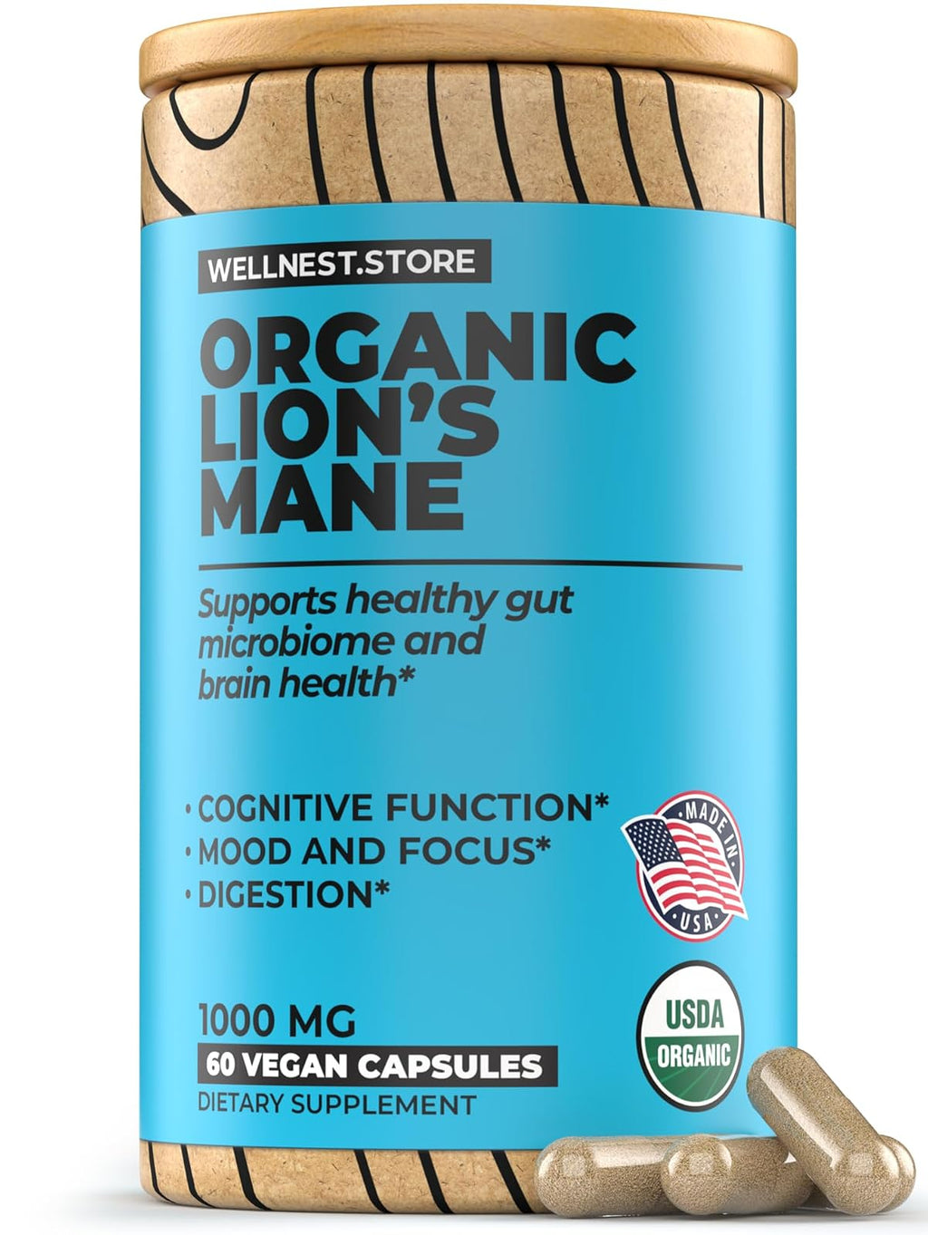 organic lion's mane veggie caps
