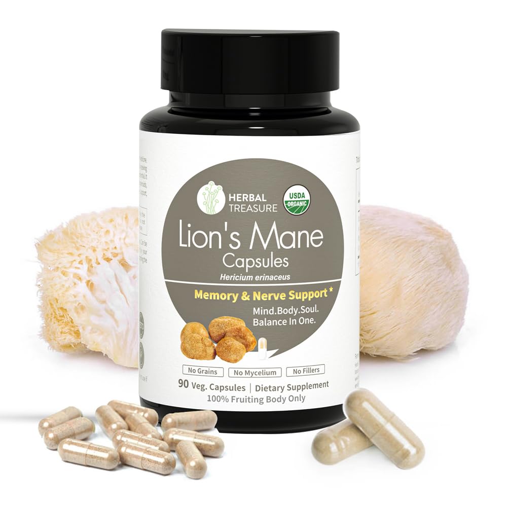 organic lions mane mushroom capsules