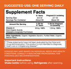 Organic liquid vitamin C supplement