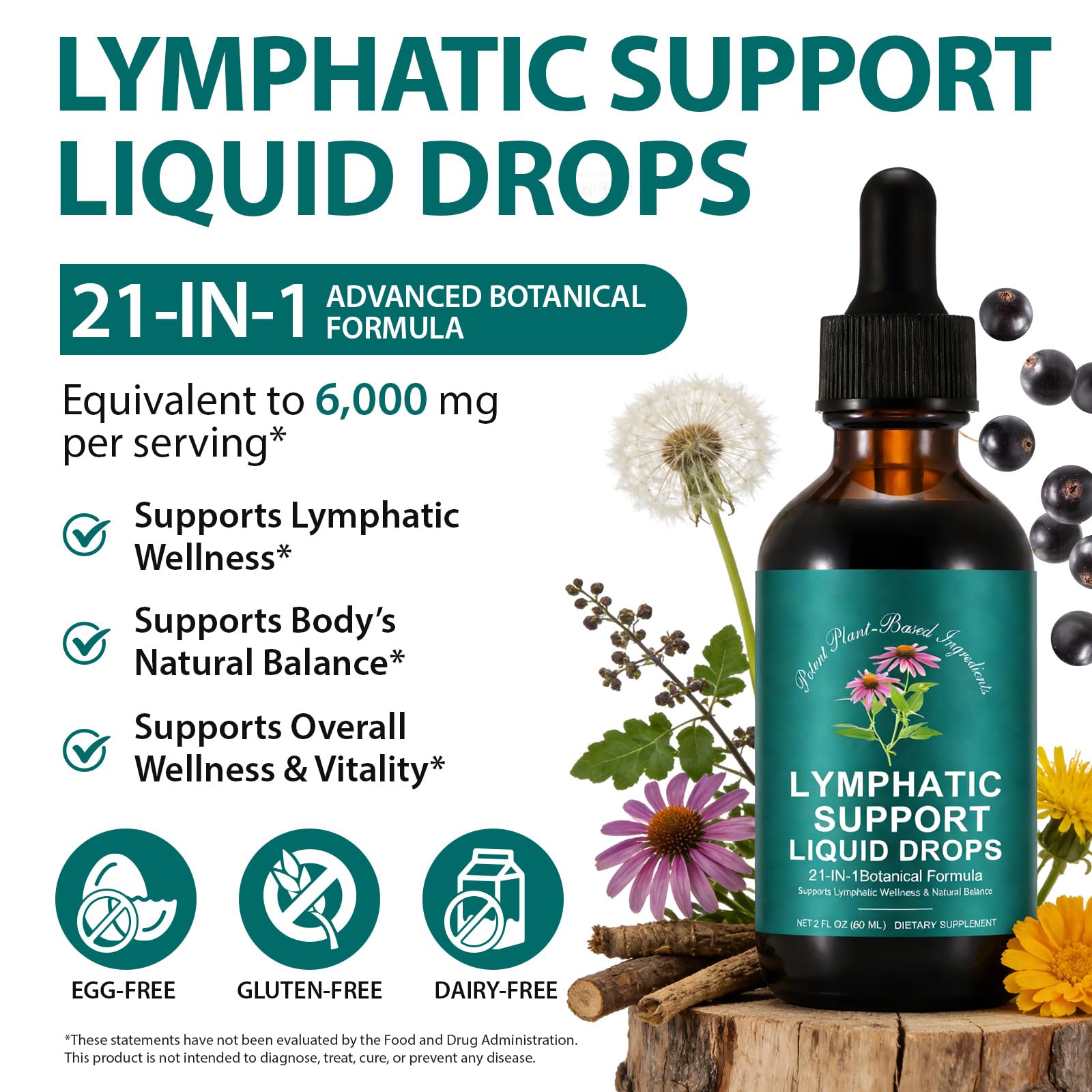 Organic lymphatic support drops