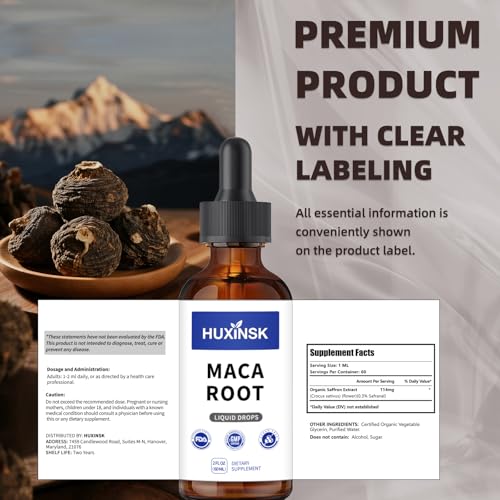 Organic maca drops for vitality