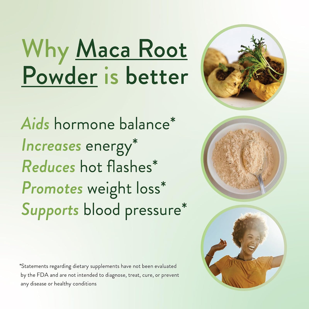 Organic maca root greens supplement