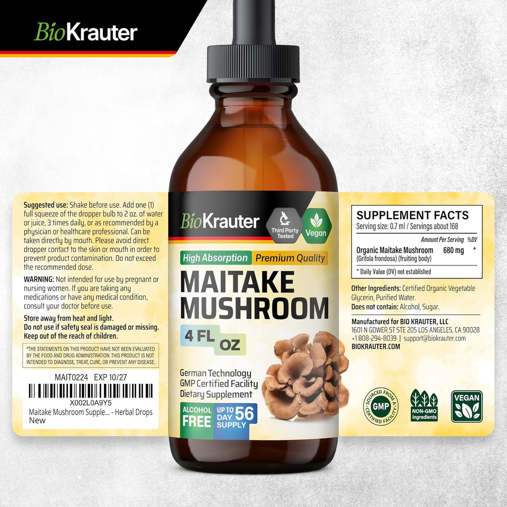 Organic Maitake mushroom herbal remedy