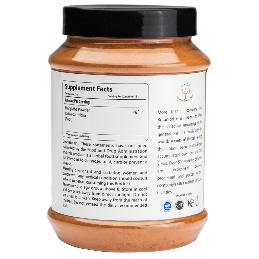 organic Manjistha Powder for herbal remedies