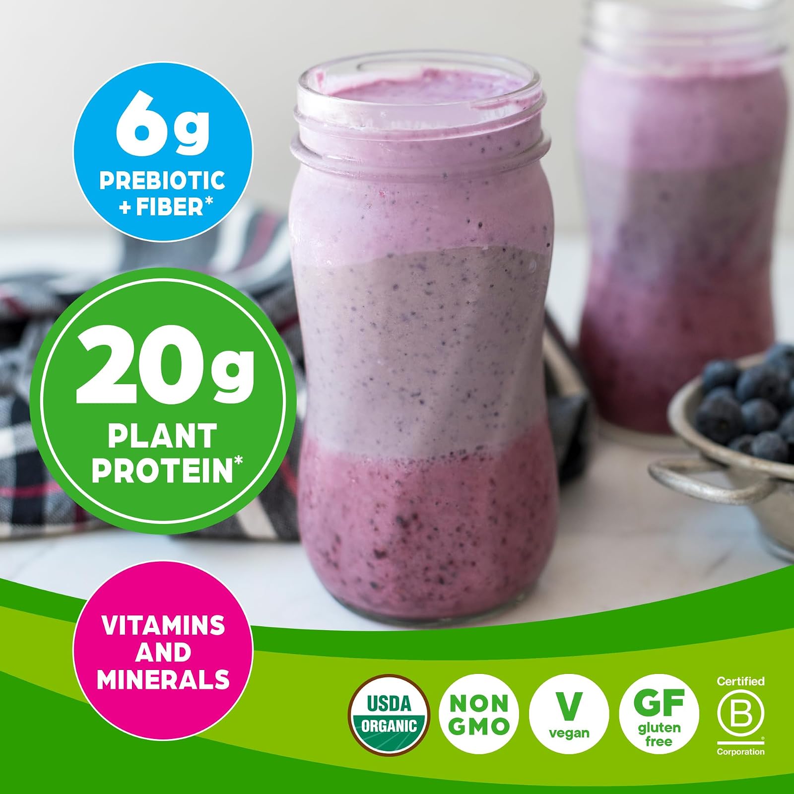 Organic meal replacement protein powder
