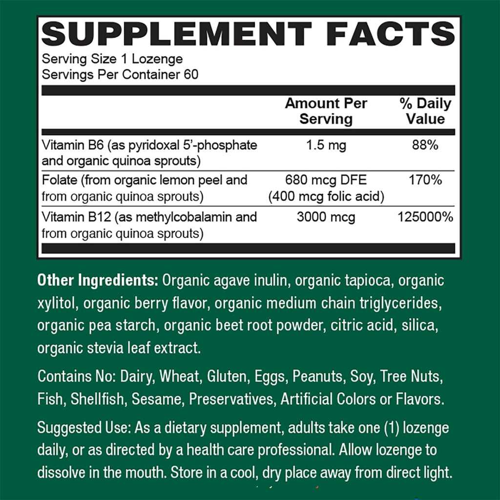Organic Methylated B vitamins supplement