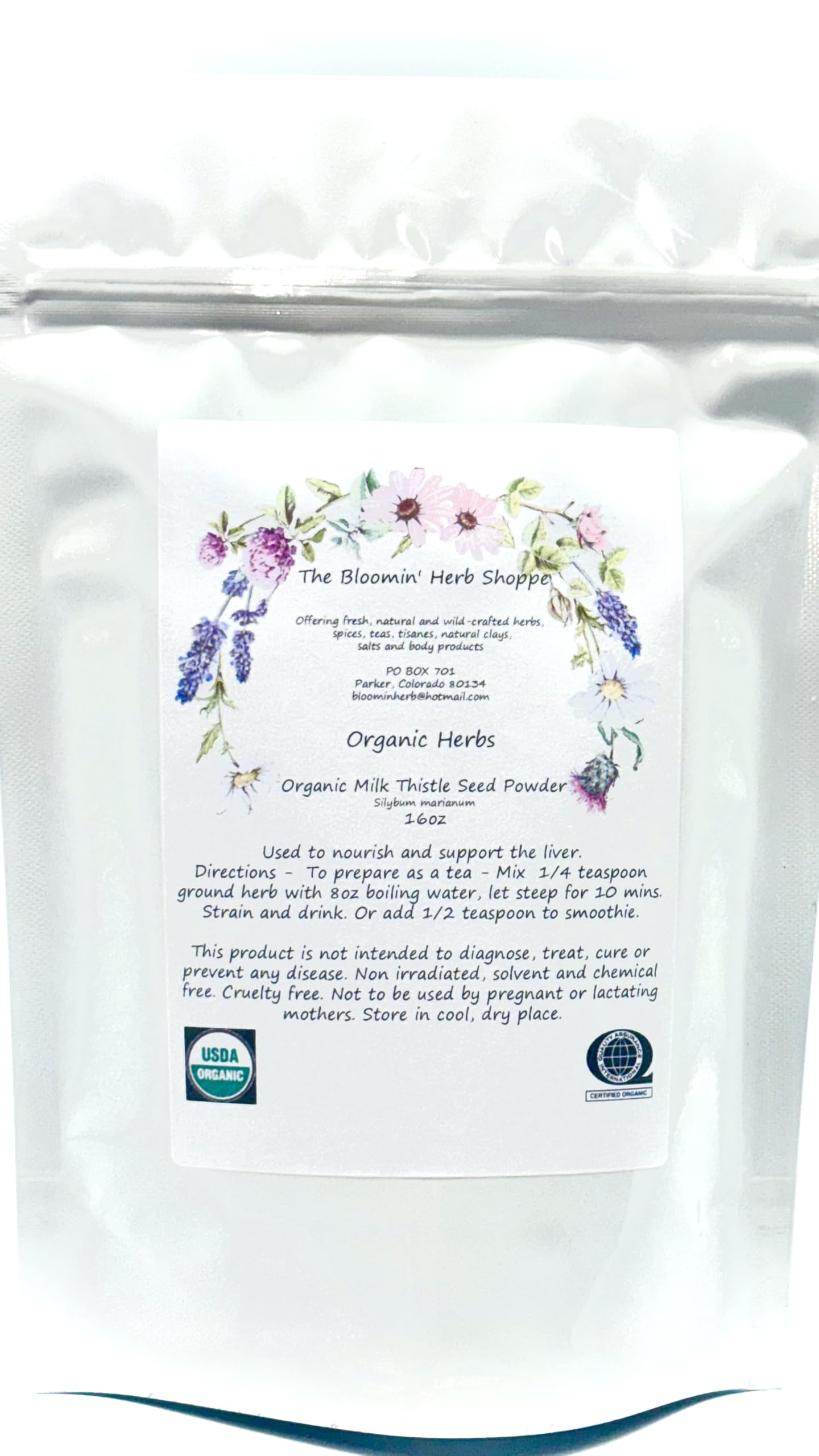 organic milk thistle seed powder