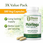Organic Moringa capsules for energy