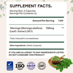 Organic moringa capsules for wellness