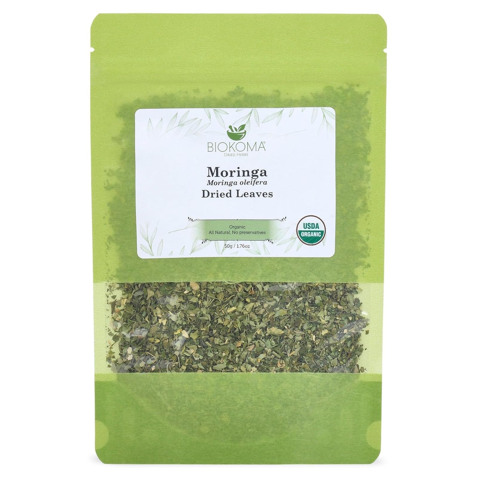 organic moringa dried leaves pouch