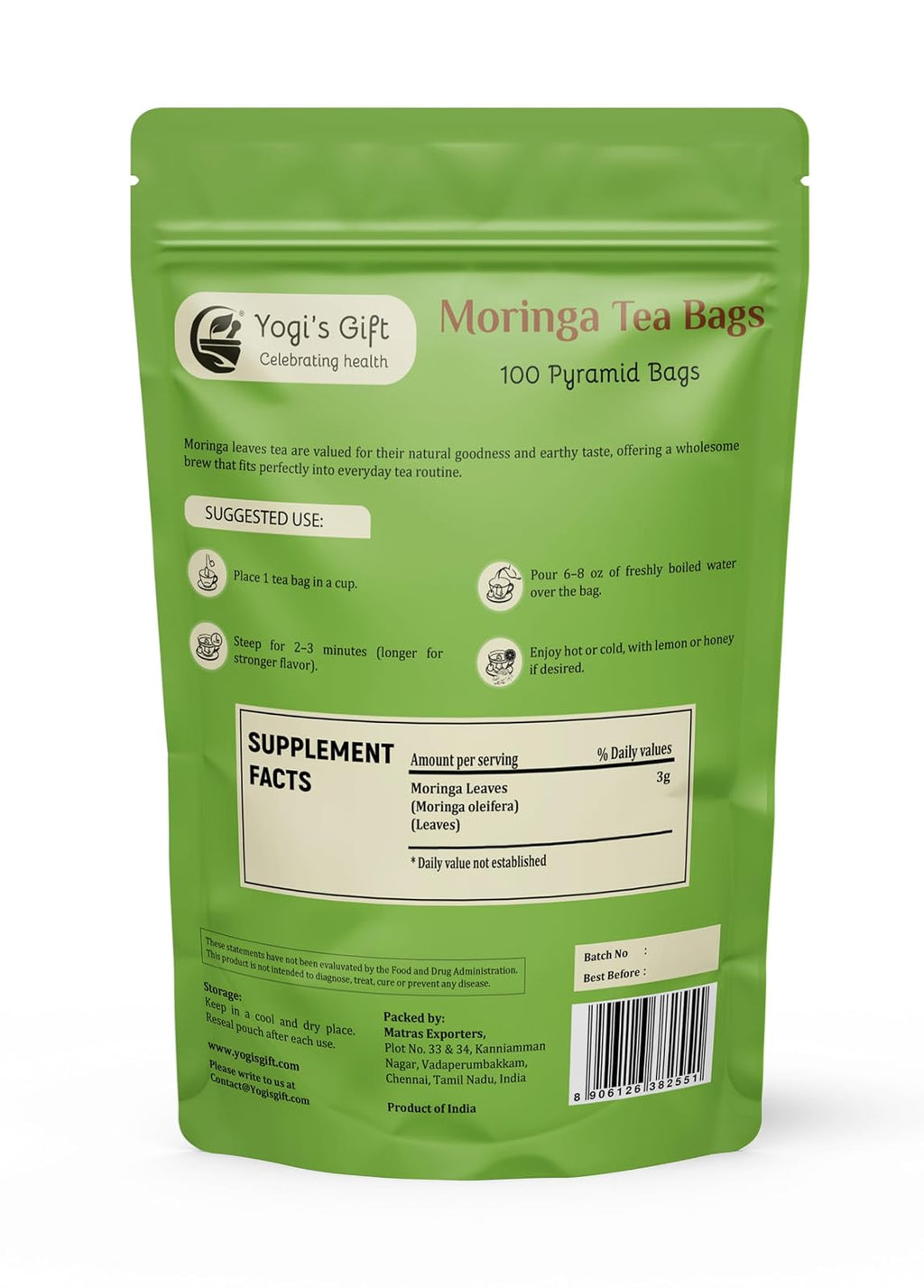 organic moringa herbal tea