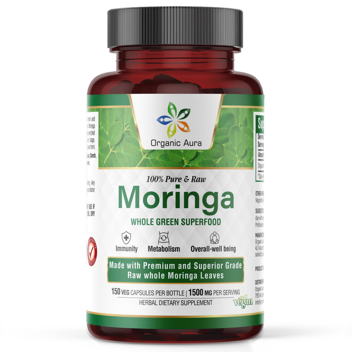 organic moringa leaf capsules