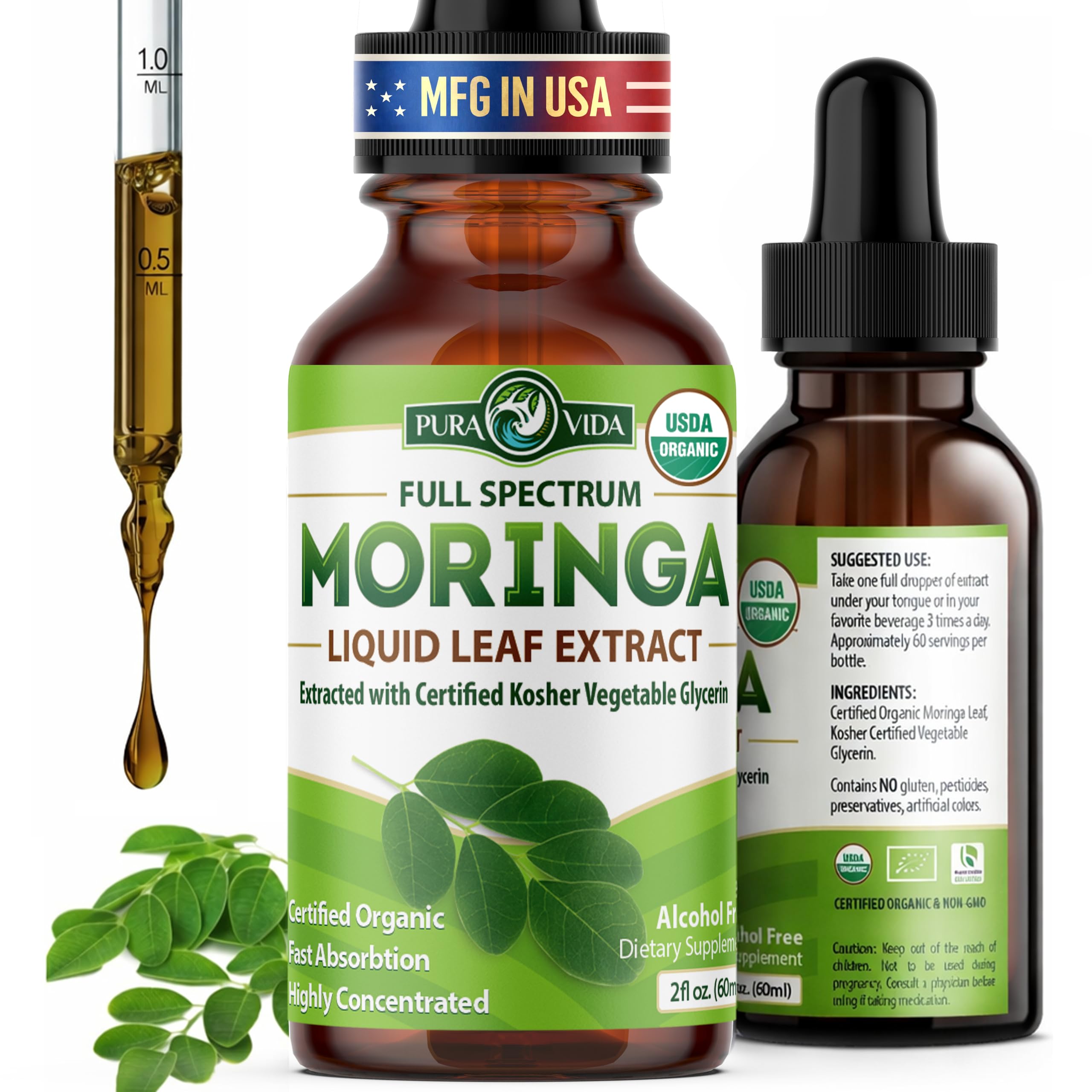 organic moringa leaf extract drops