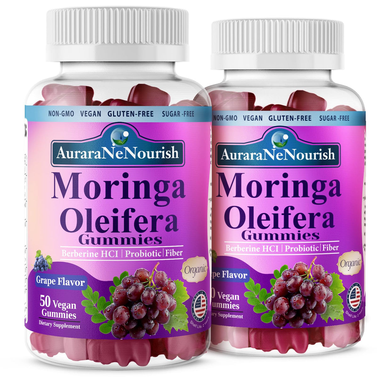 Organic Moringa Oleifera gummies for energy