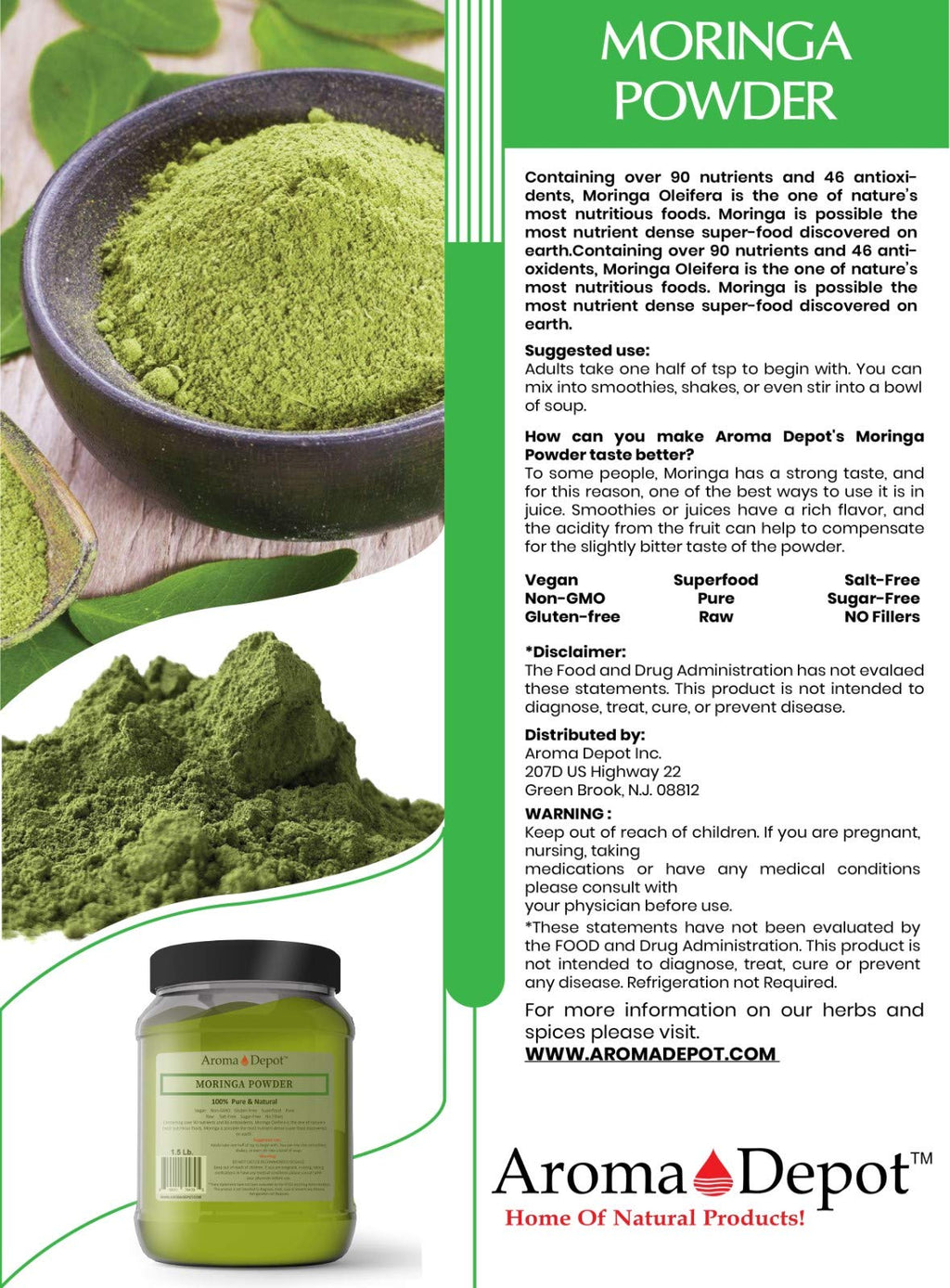 Organic Moringa powder for smoothies