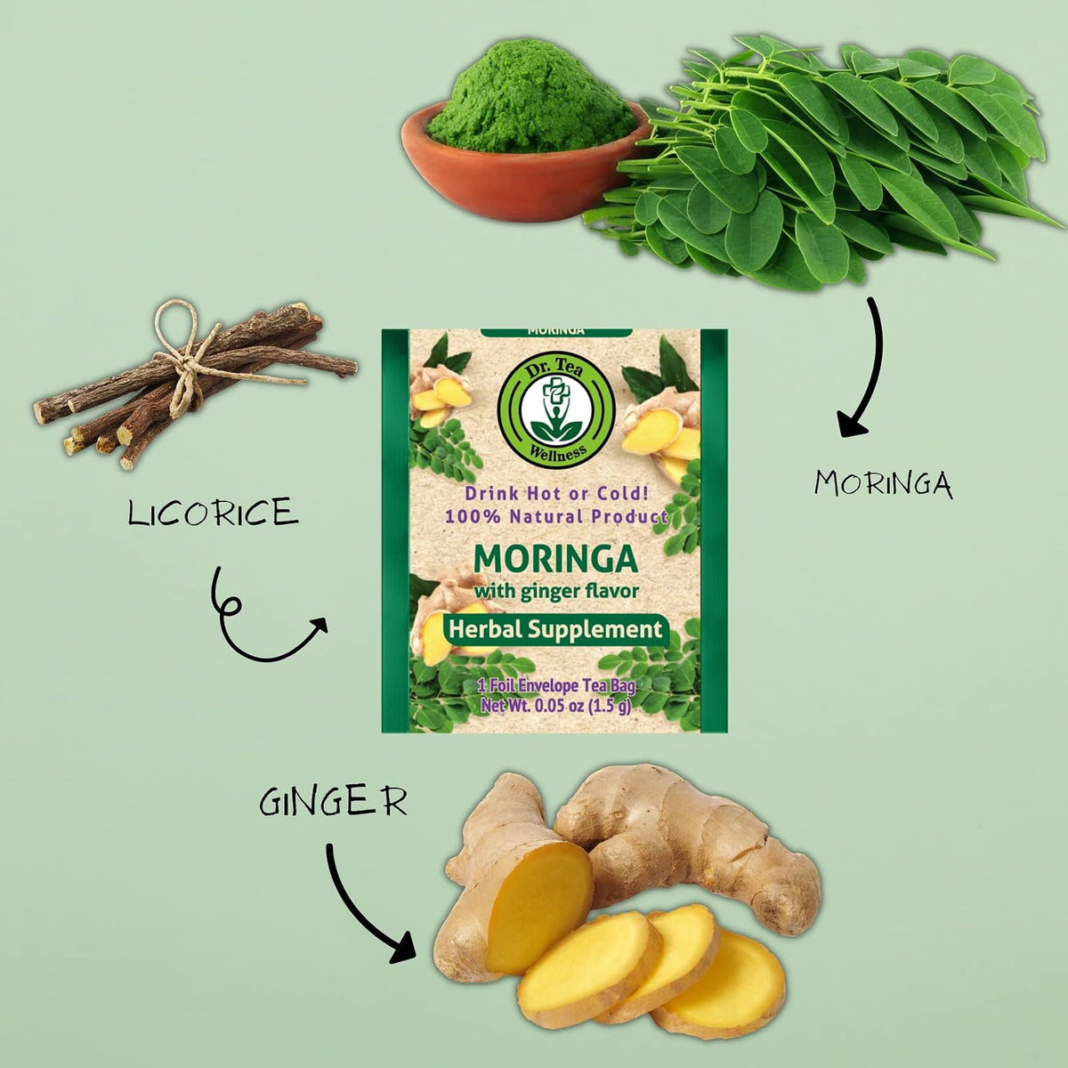Organic Moringa tea for energy boost