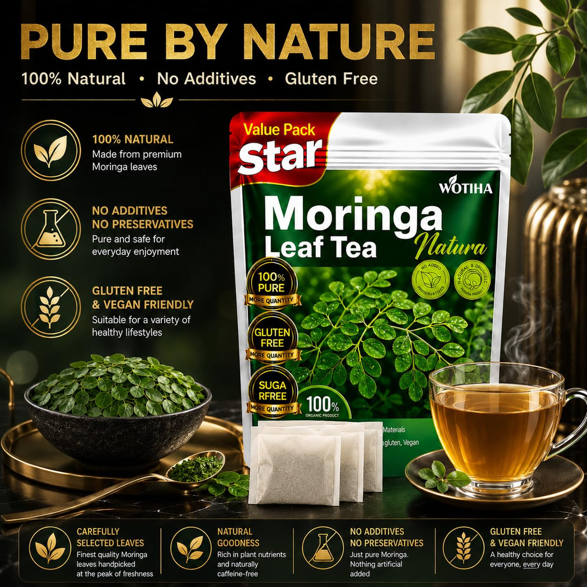 organic Moringa tea for wellness