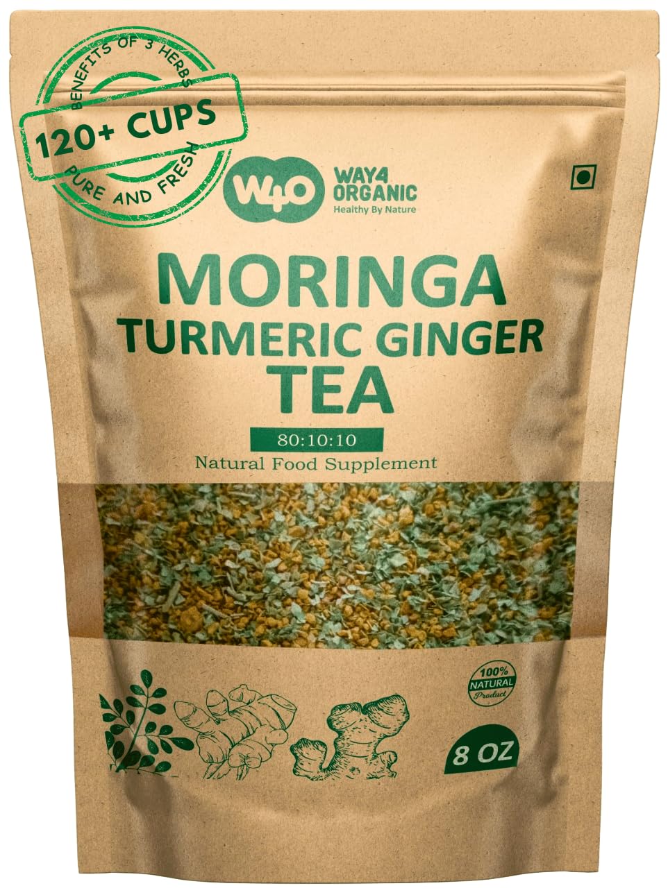 organic moringa tea with turmeric