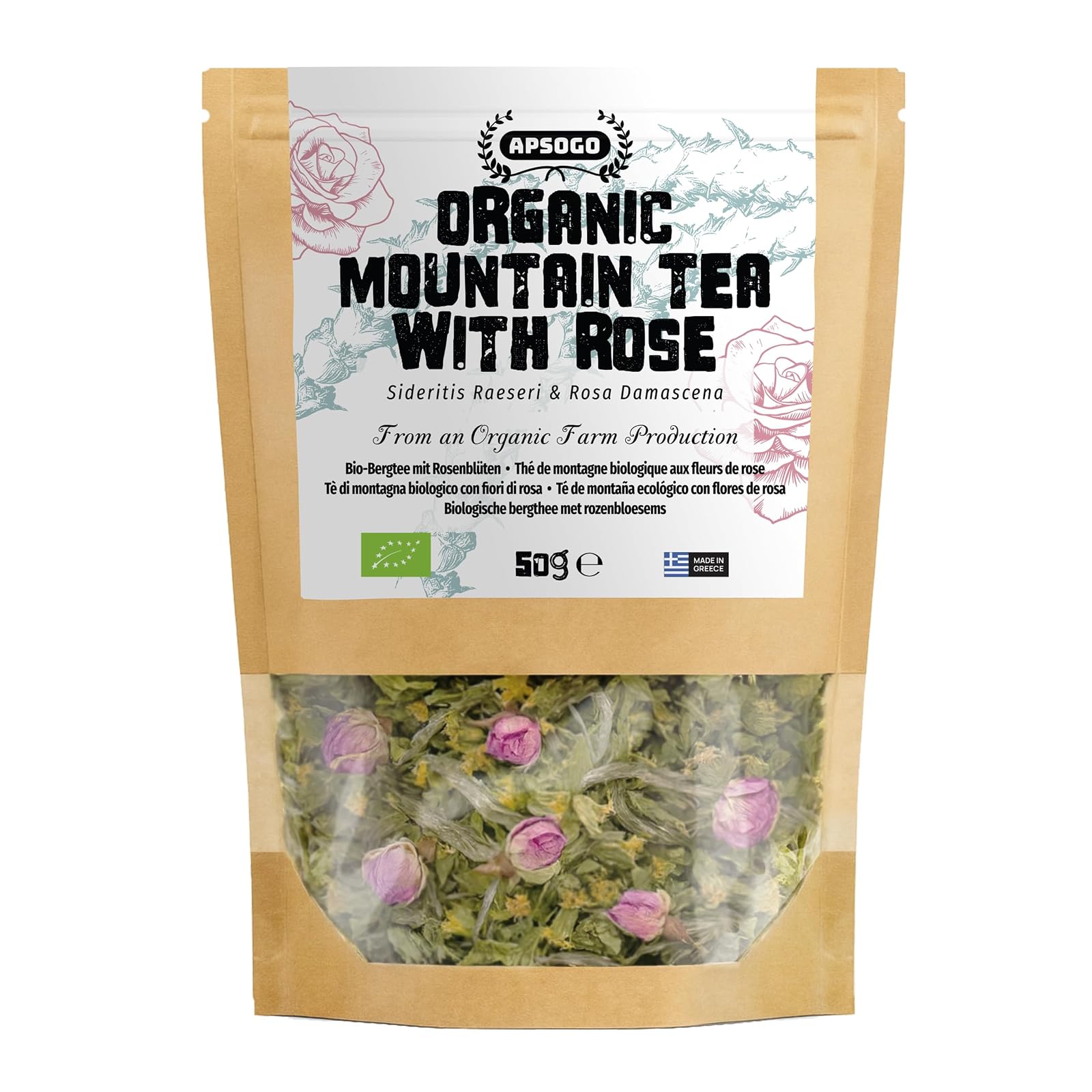 organic mountain tea with rose