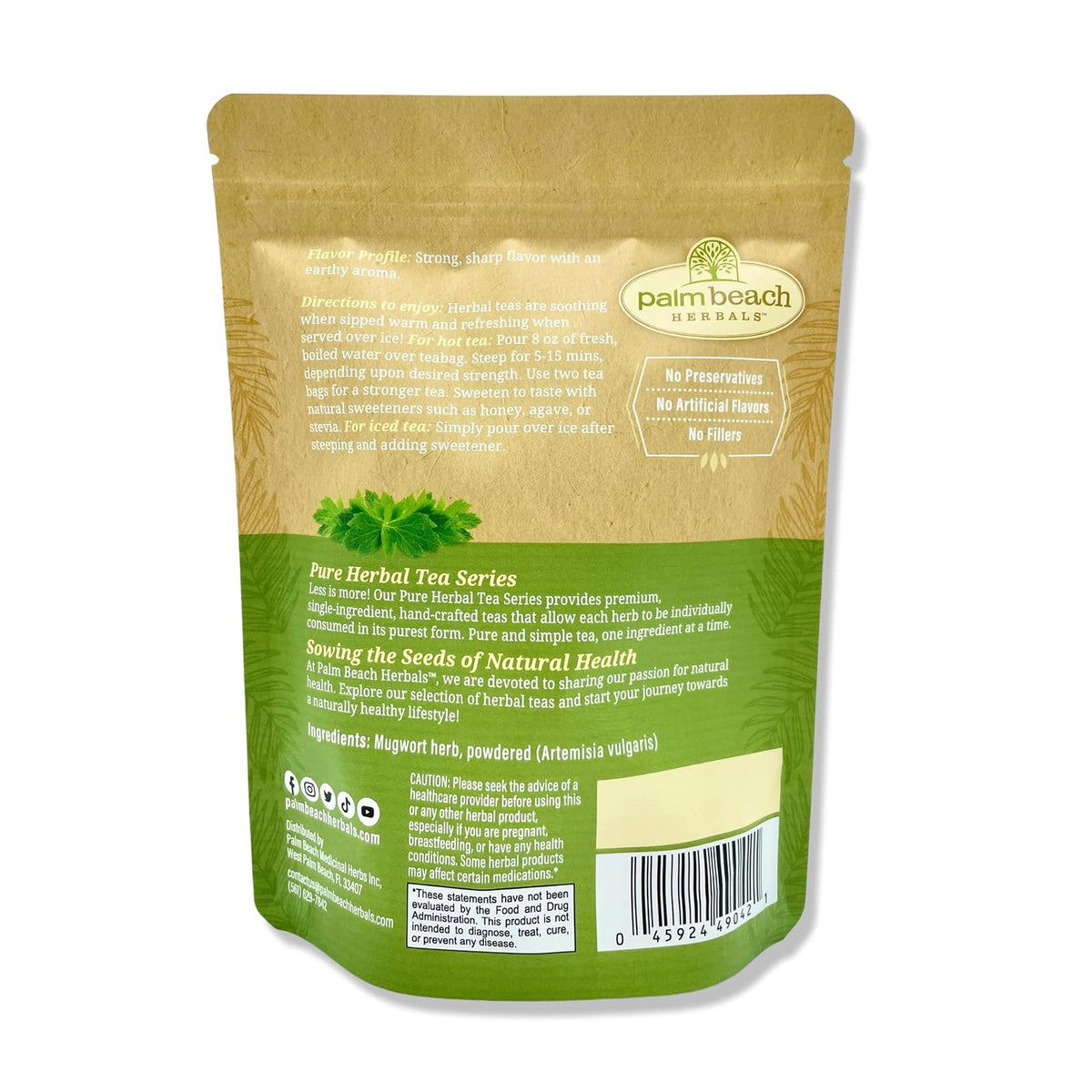 Organic Mugwort herbal infusion