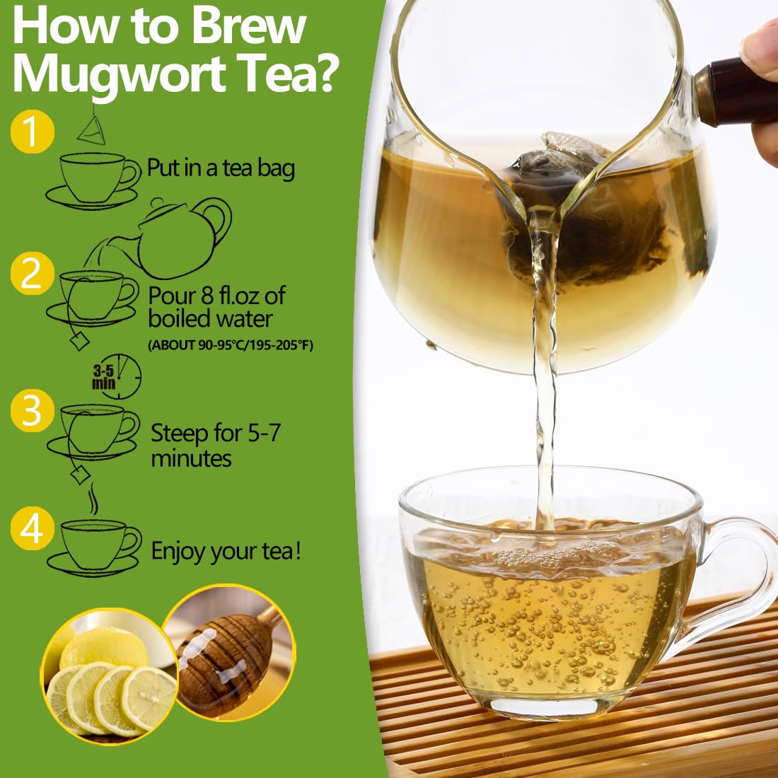 Organic mugwort tea for wellness