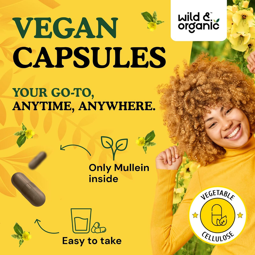 Organic Mullein capsules for throat support