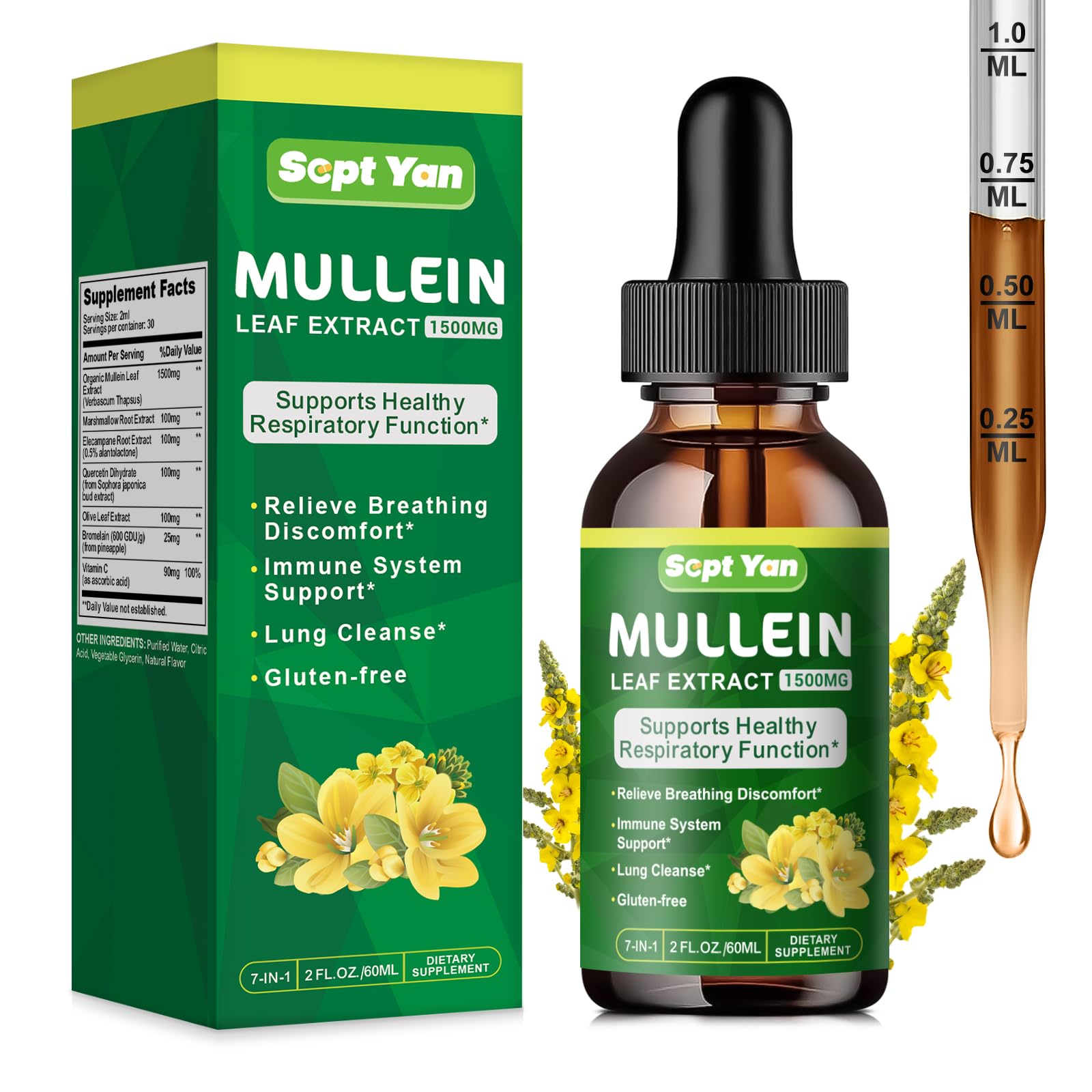Organic mullein drops for lung health