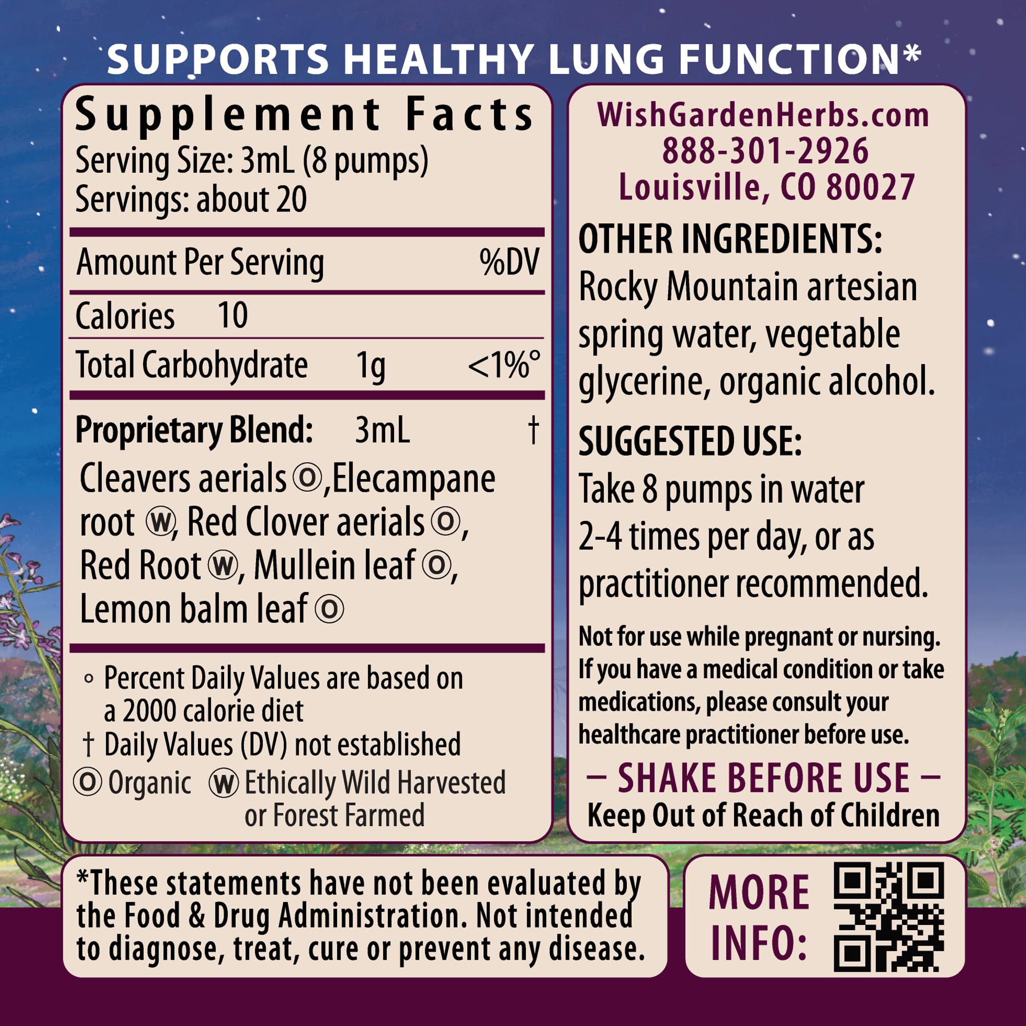 Organic mullein for respiratory health