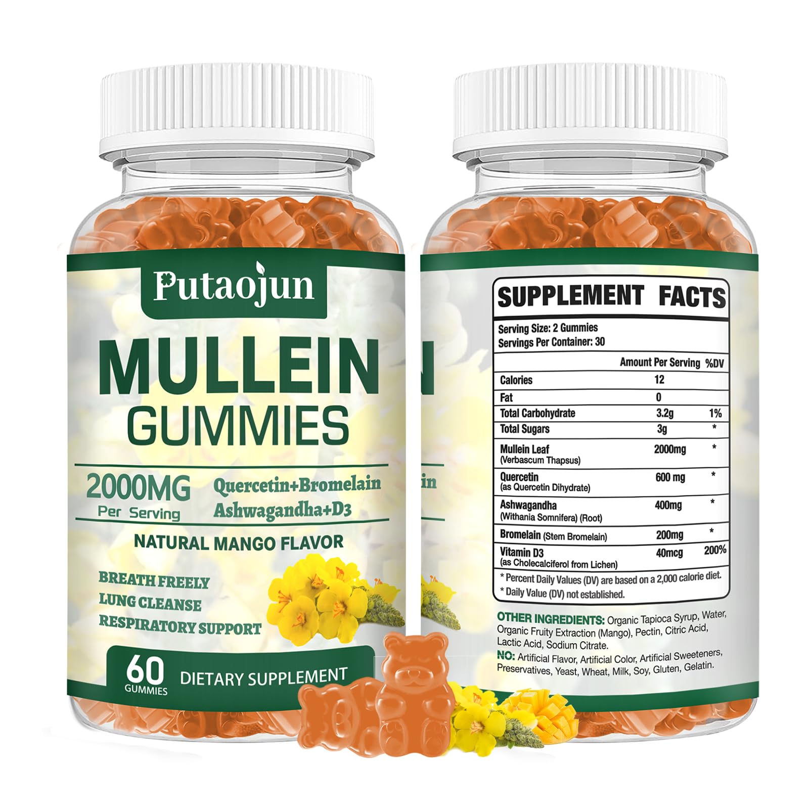 Organic Mullein Gummies for lung support