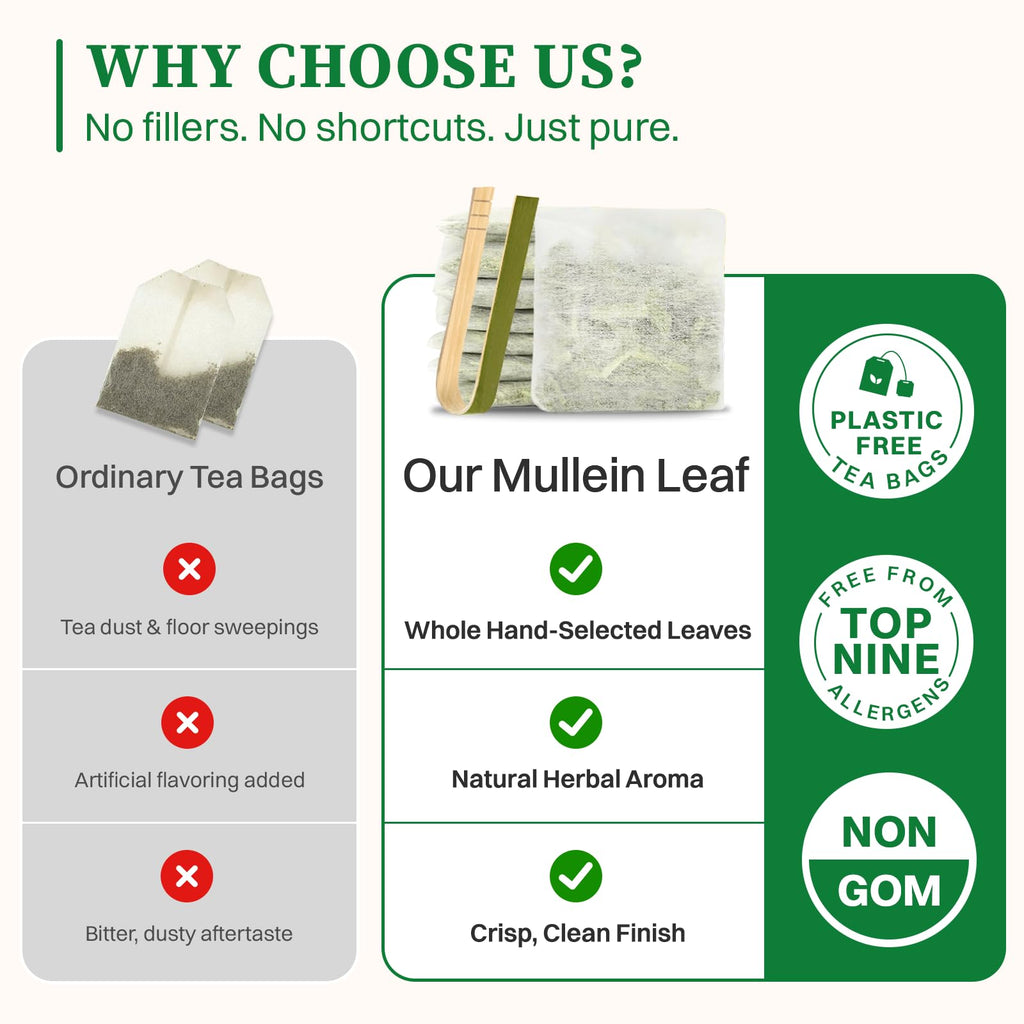 Organic Mullein tea bags for soothing