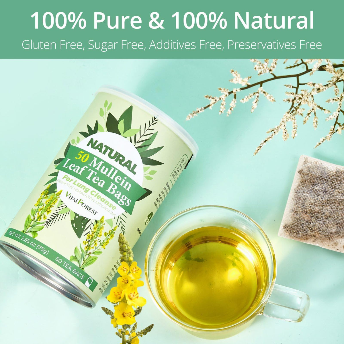 Organic mullein tea for daily detox