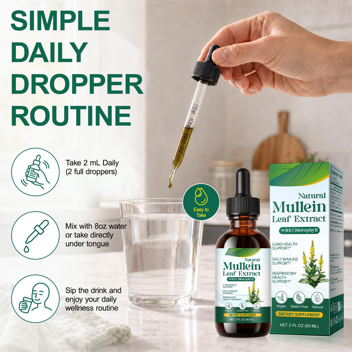 Organic mullein tincture for immune support