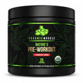 organic muscle pre-workout powder strawberry mango