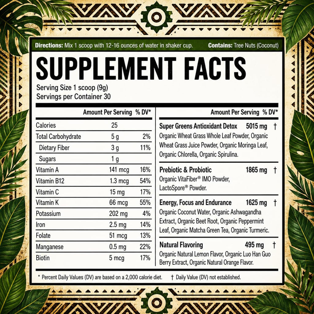 organic muscle super greens for energy